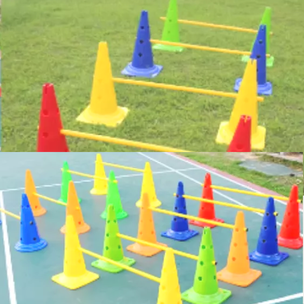 Set de 8 Conos con 4 Bastones | Ideal para ejercicios, fisioterapia y ...